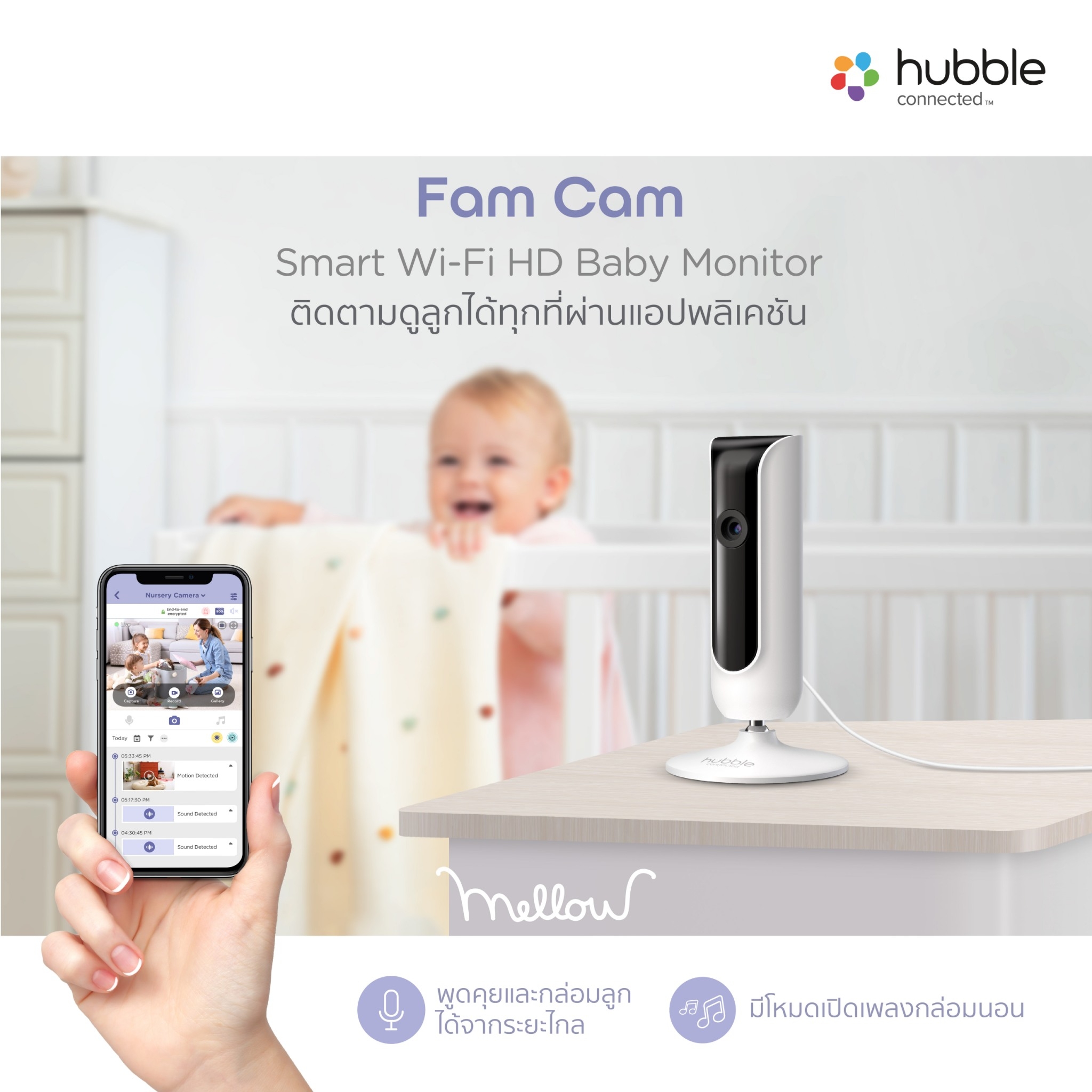 กล้องเบบี้มอนิเตอร์ Hubble Fam Cam | Mellowforkid