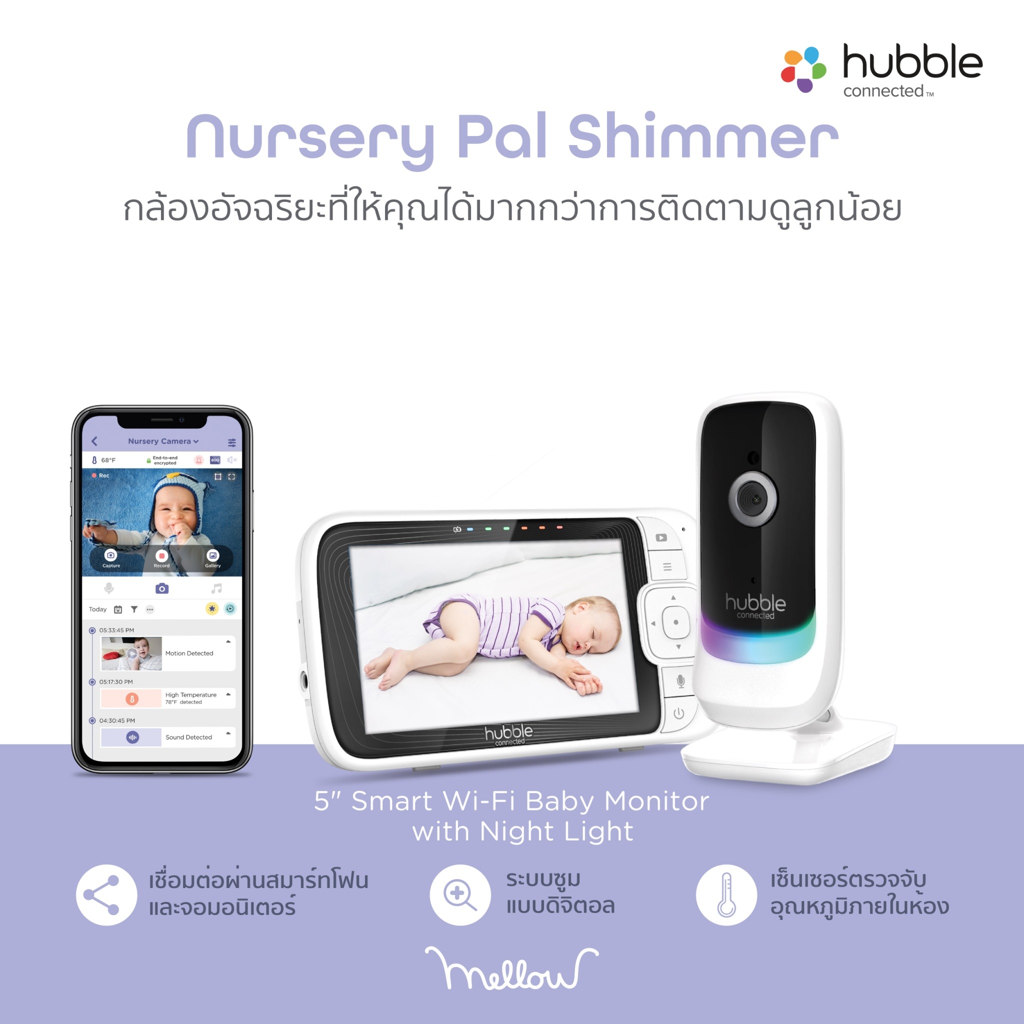 กล้องเบบี้มอนิเตอร์ Hubble Pal Shimmer | Mellowforkid