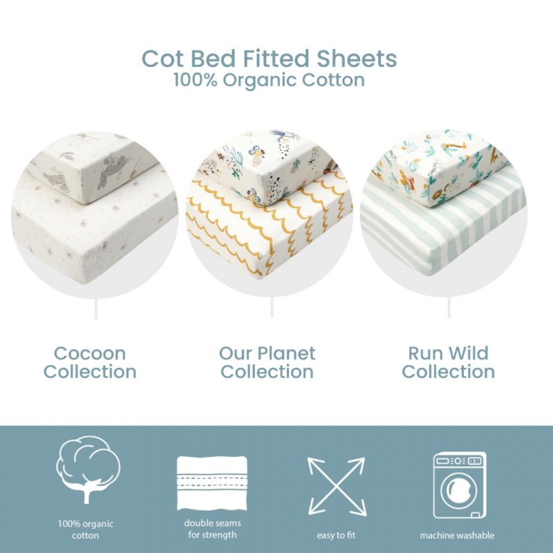 Cozee Fitted Cot Sheets 60x120 cm. ผ้าปูที่นอน สำหรับฟังก์ชั่น Cot Bed ...